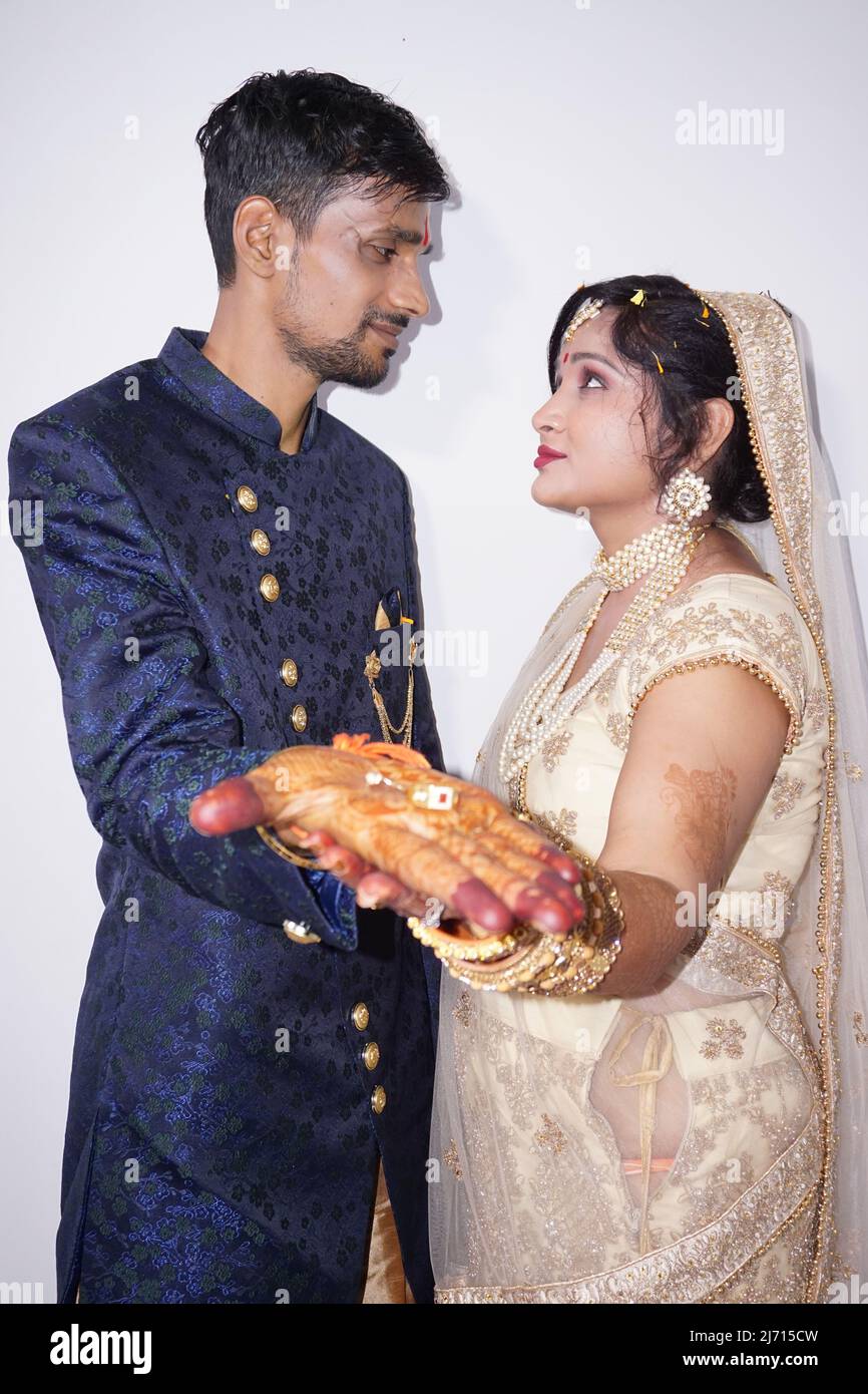 The traditional wedding of indian people is happening at the temple ...