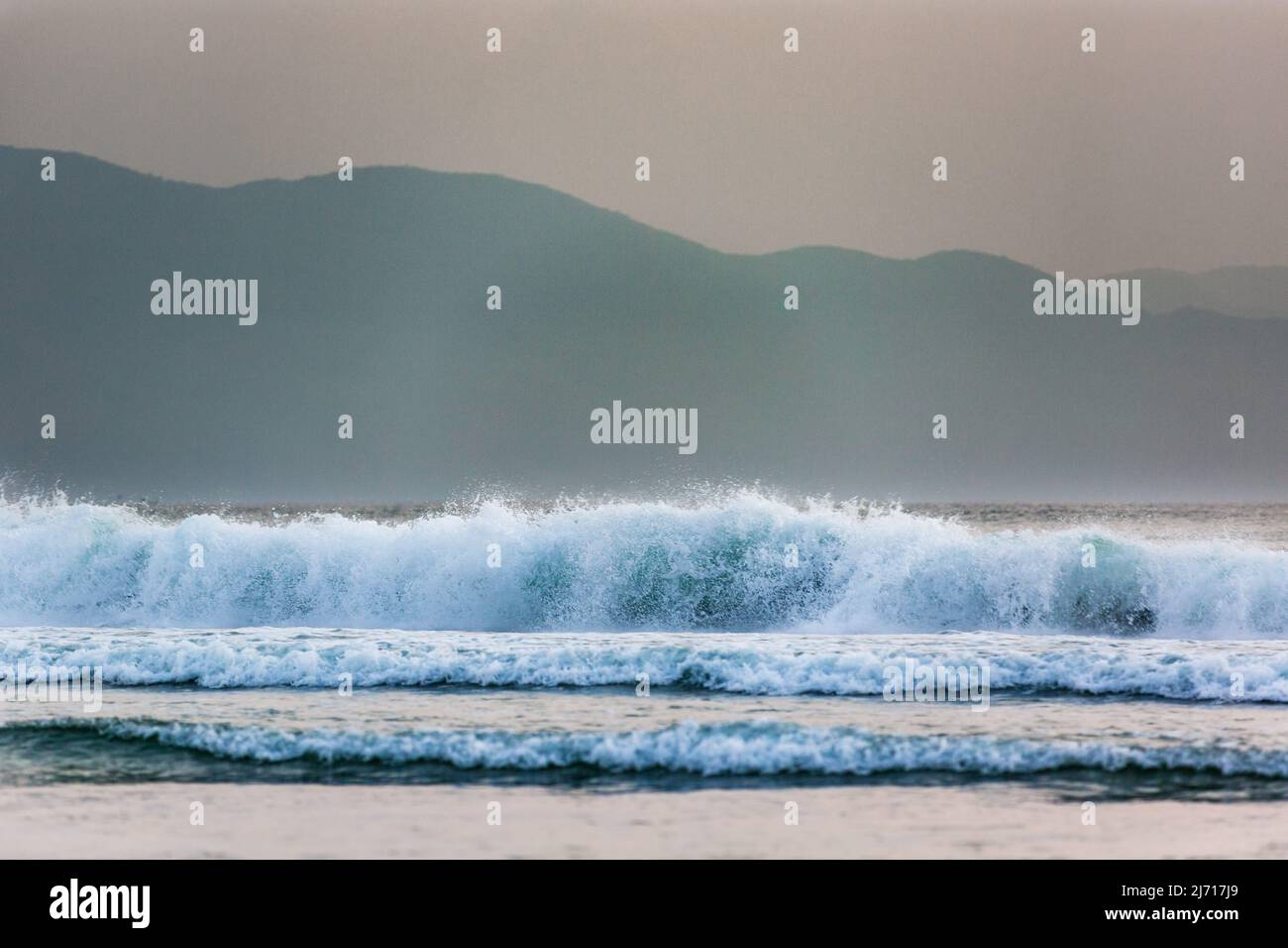 Outdoor natural beach with strong waves and ocean hi-res stock ...