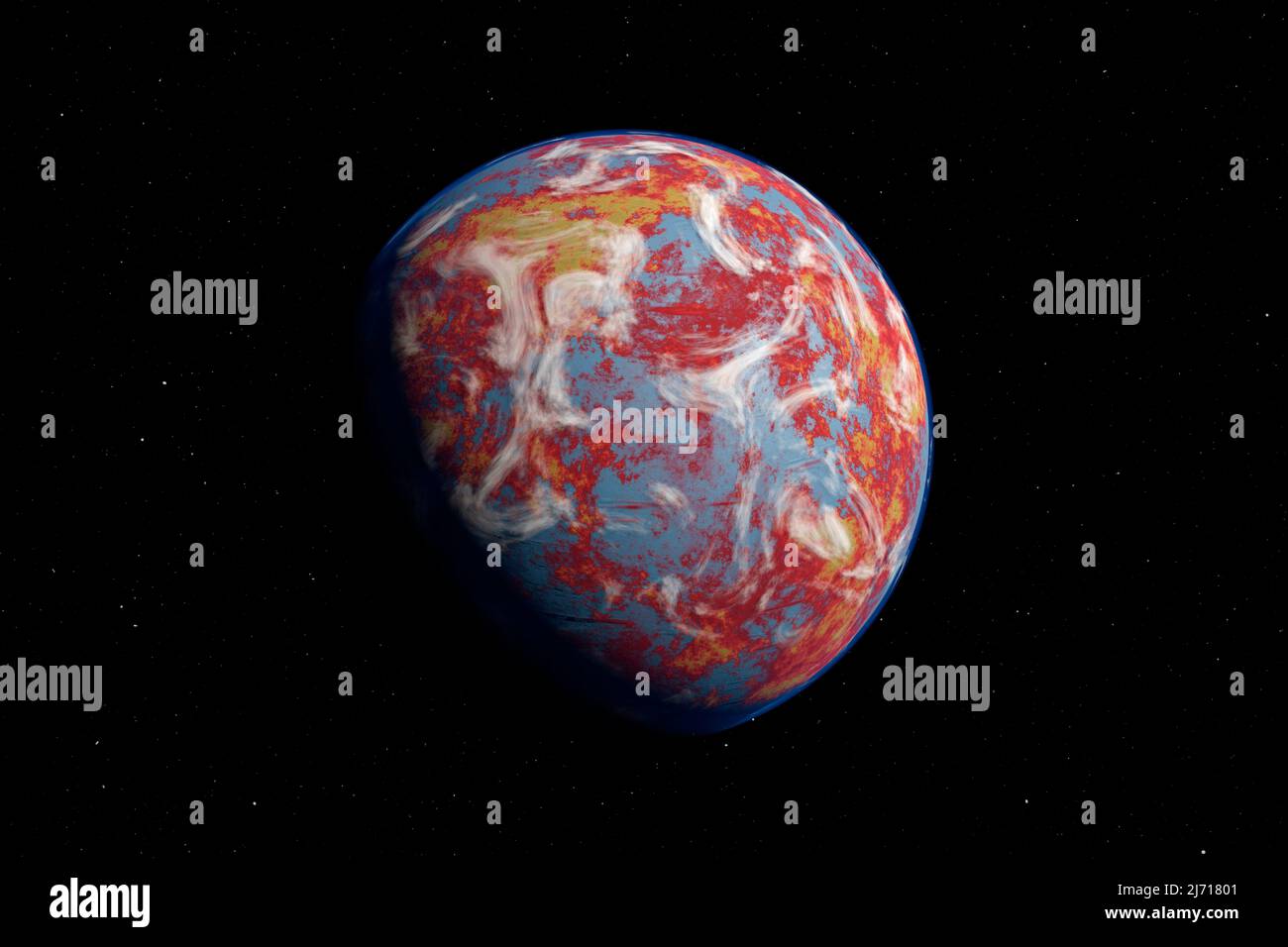 Alien Planet in the outer space. 3d illustration Stock Photo - Alamy