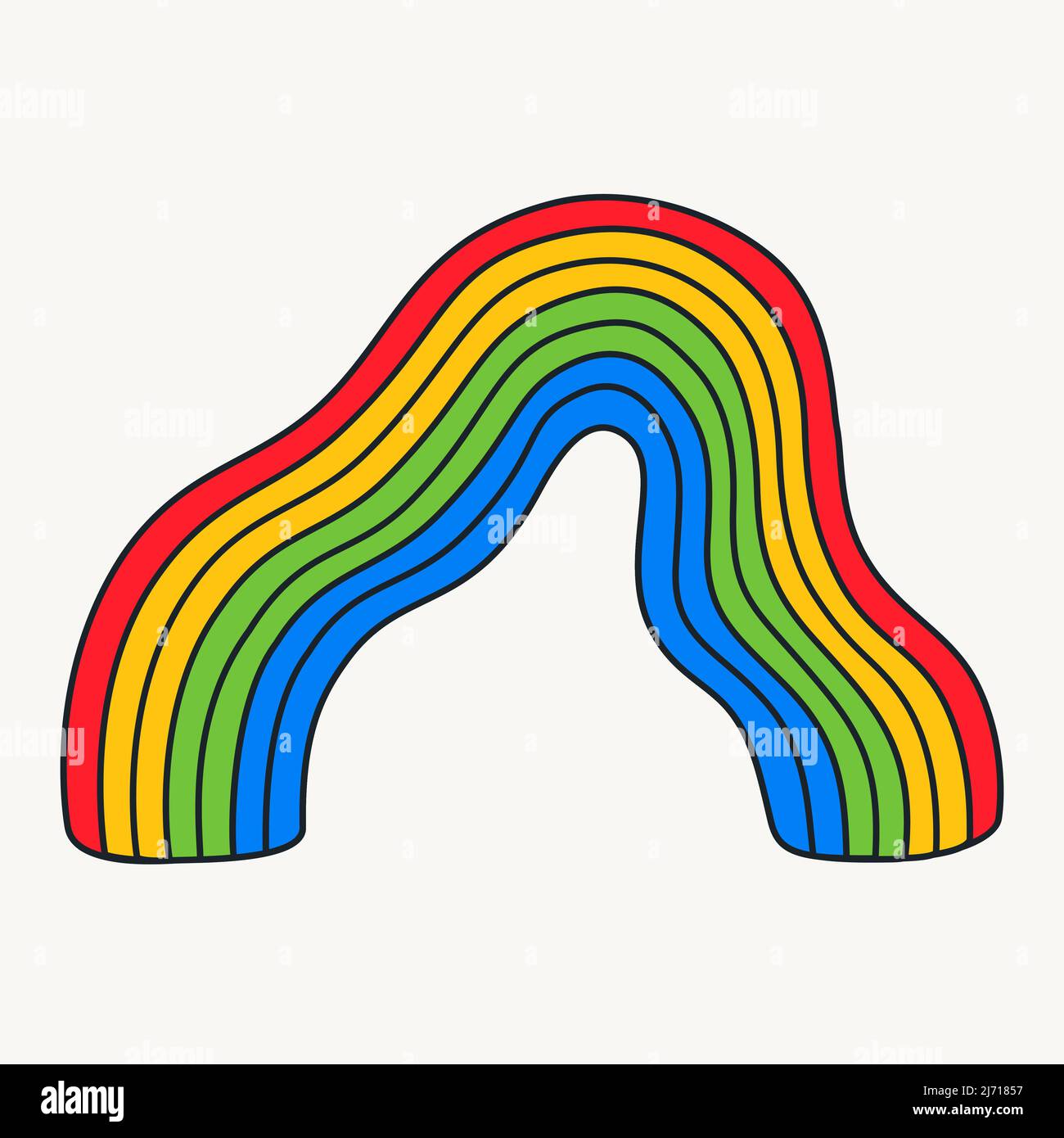 Cartoon vector funny cute Comic characters, rainbow Stock Vector Image ...