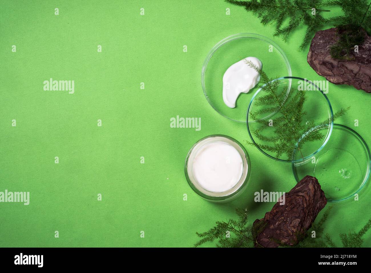 Cosmetic laboratory concept with green plants Stock Photo - Alamy