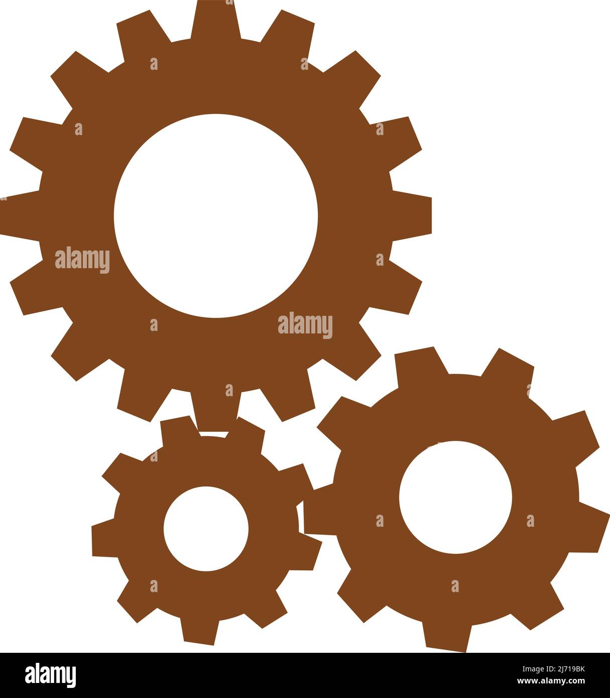 set of gear wheels. brown colors. with white background Stock Vector ...