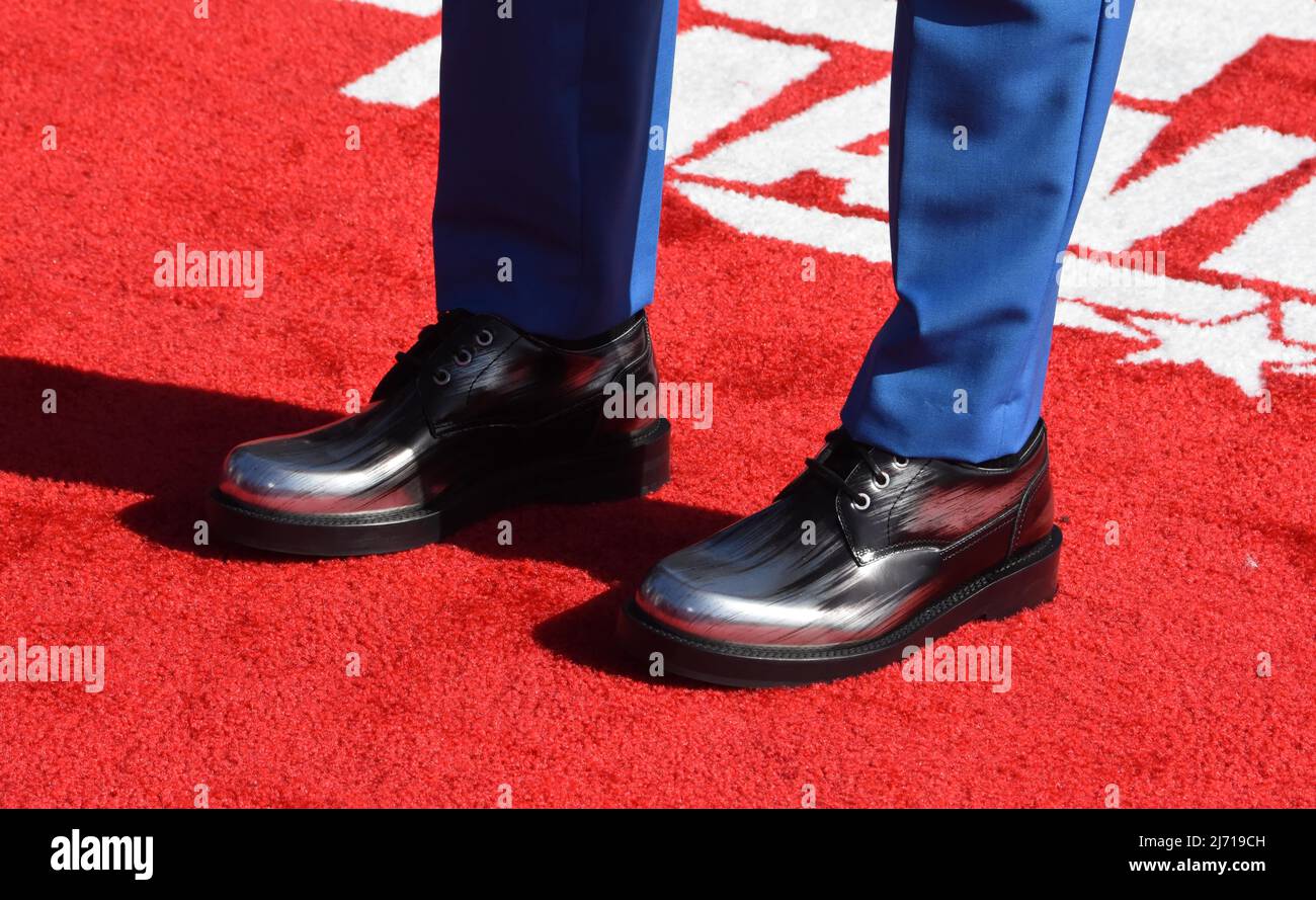 San Diego, California, USA 4th May 2022 Actor Jay Ellis, shoe detail ...