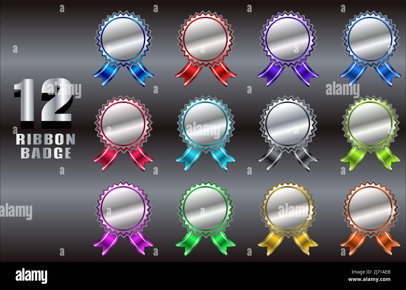 Medal Ribbon Badges Icon Set Stock Vector Image & Art - Alamy