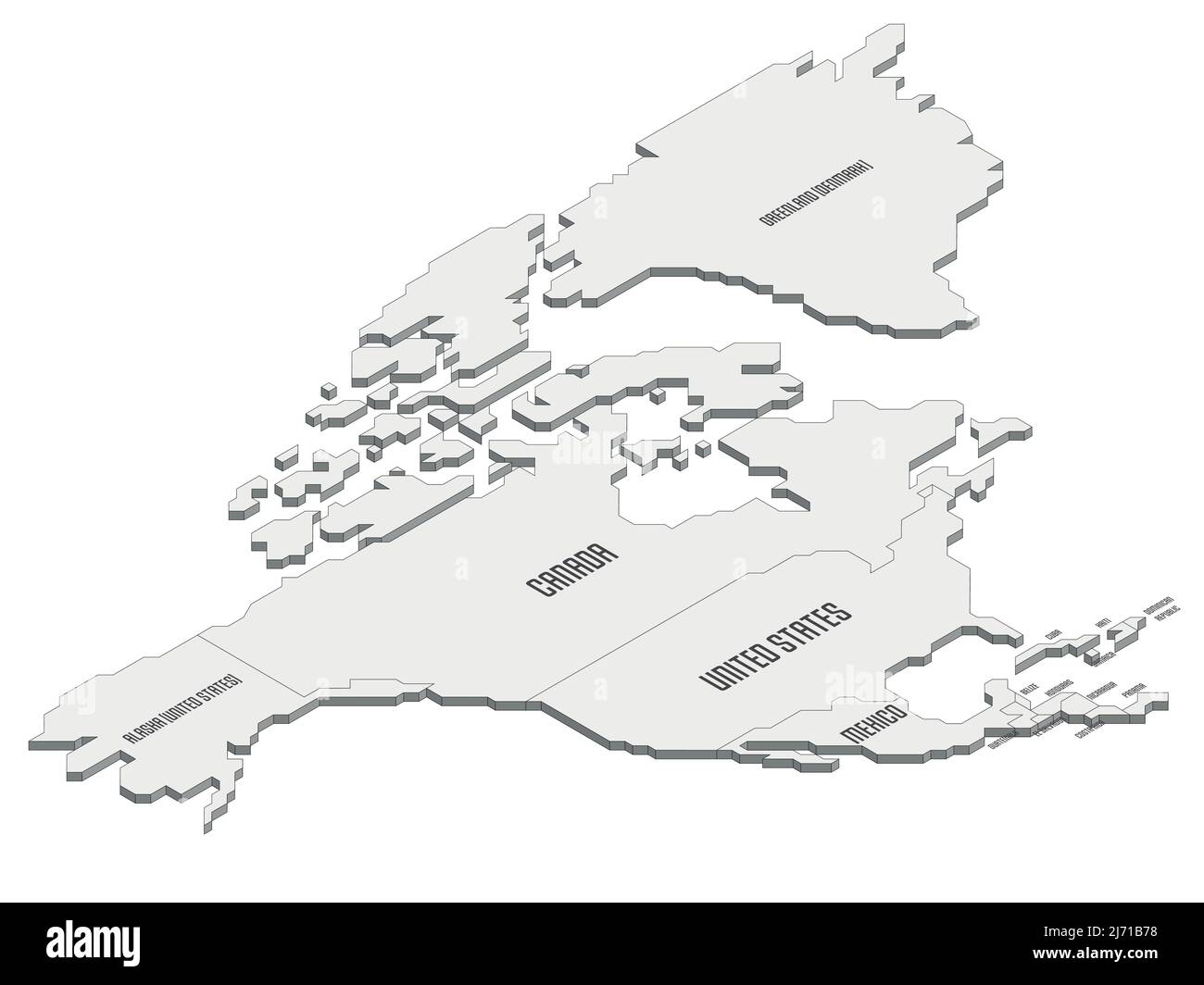 Isometric political map north hi-res stock photography and images - Alamy