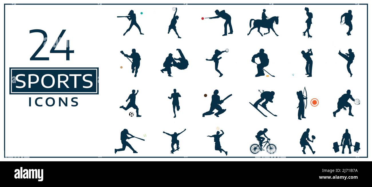 Sports Person Poses Icons Set Stock Vector Image & Art - Alamy