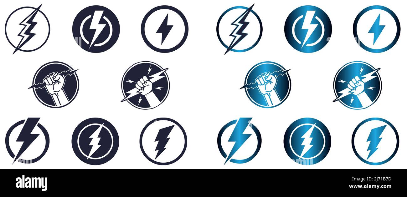 Lightning Icon Set Vector Illustration Stock Vector Image & Art - Alamy