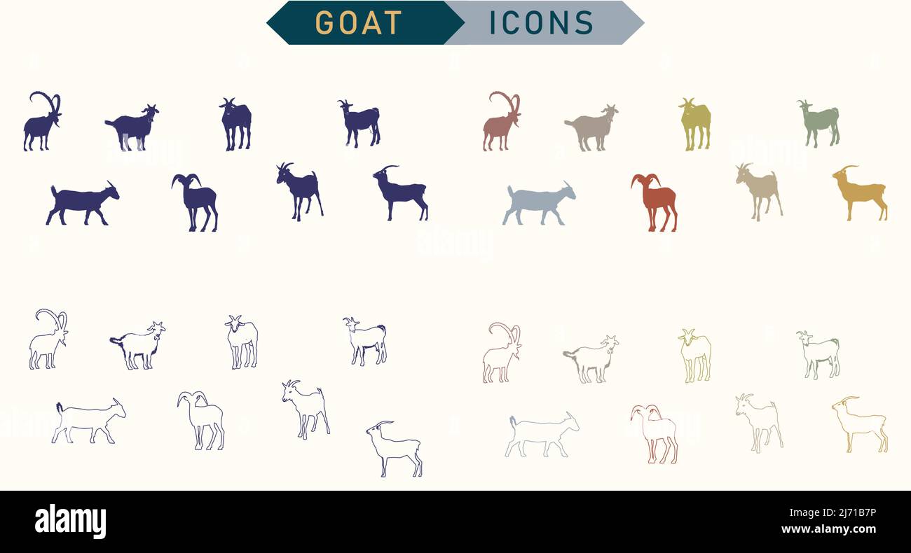 Goat Icon Set Vector Illustration Stock Vector Image & Art - Alamy