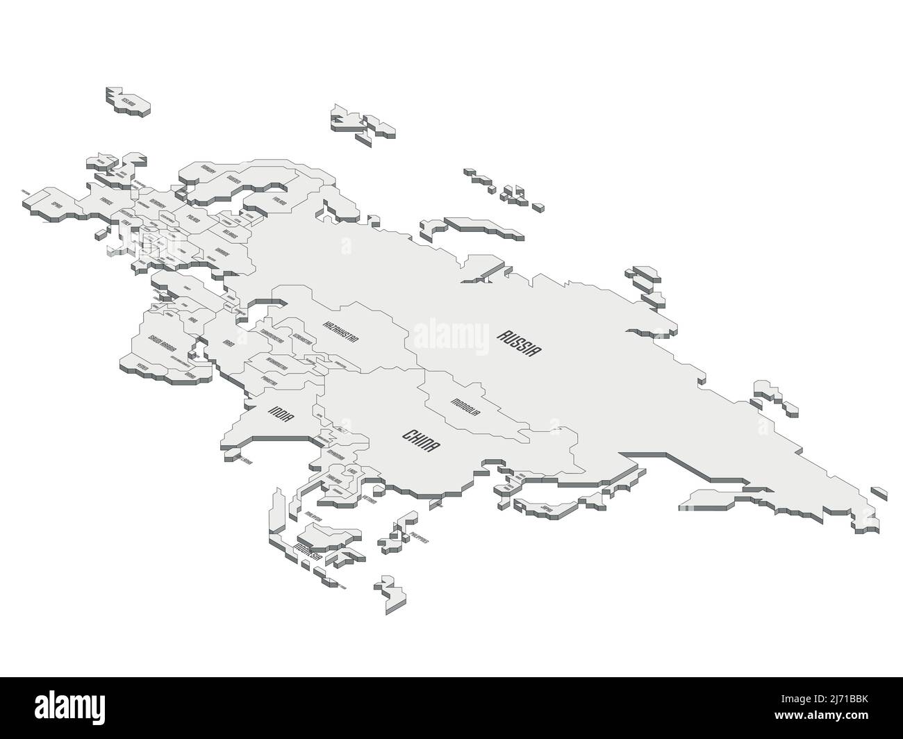 Isometric political map of Eurasia Stock Vector Image & Art - Alamy