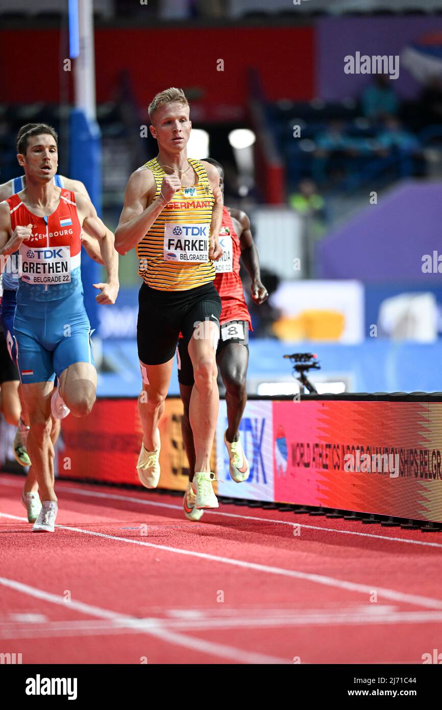 Robert Farken participating in the Belgrade 2022 World Indoor ...