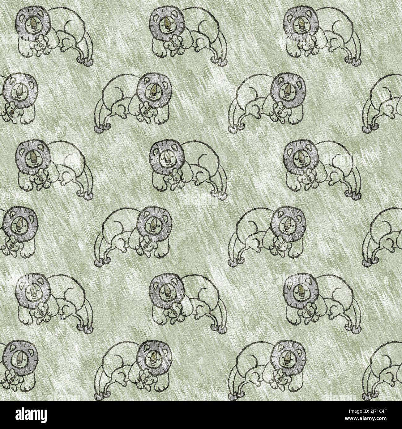 Cute safari lion wild animal pattern for babies room decor. Seamless ...