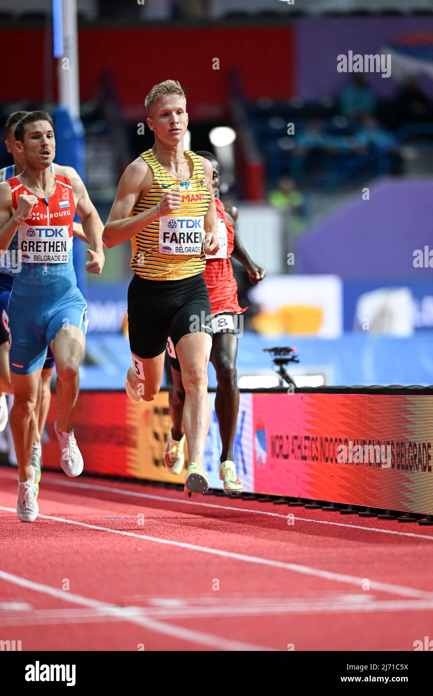 Robert Farken participating in the Belgrade 2022 World Indoor ...