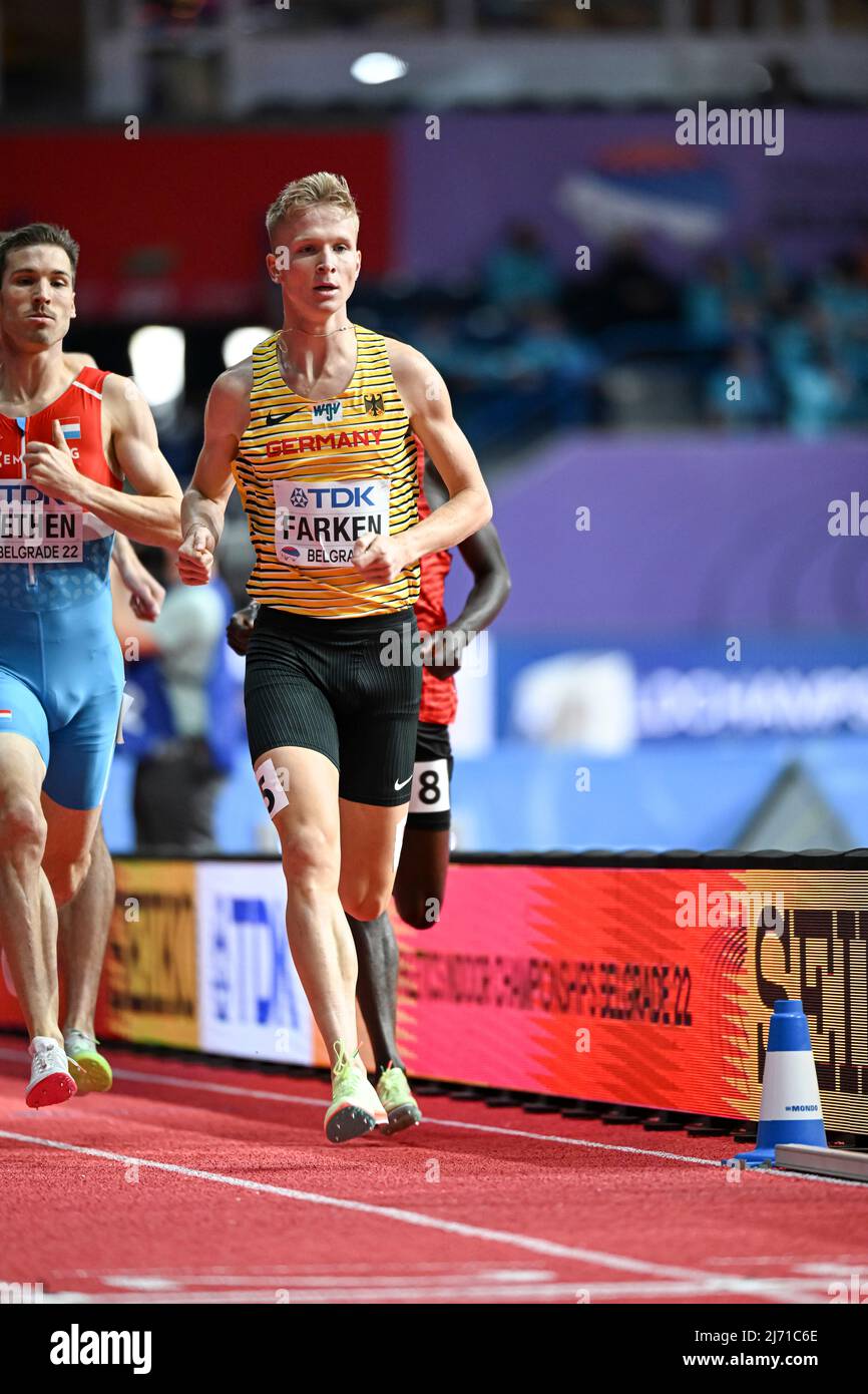 Robert Farken participating in the Belgrade 2022 World Indoor ...