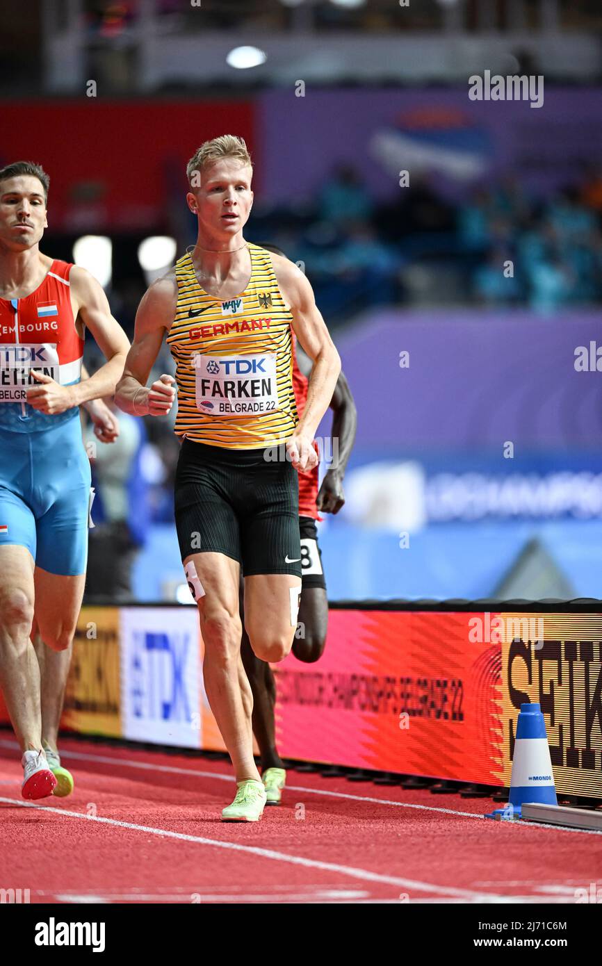 Robert Farken participating in the Belgrade 2022 World Indoor ...