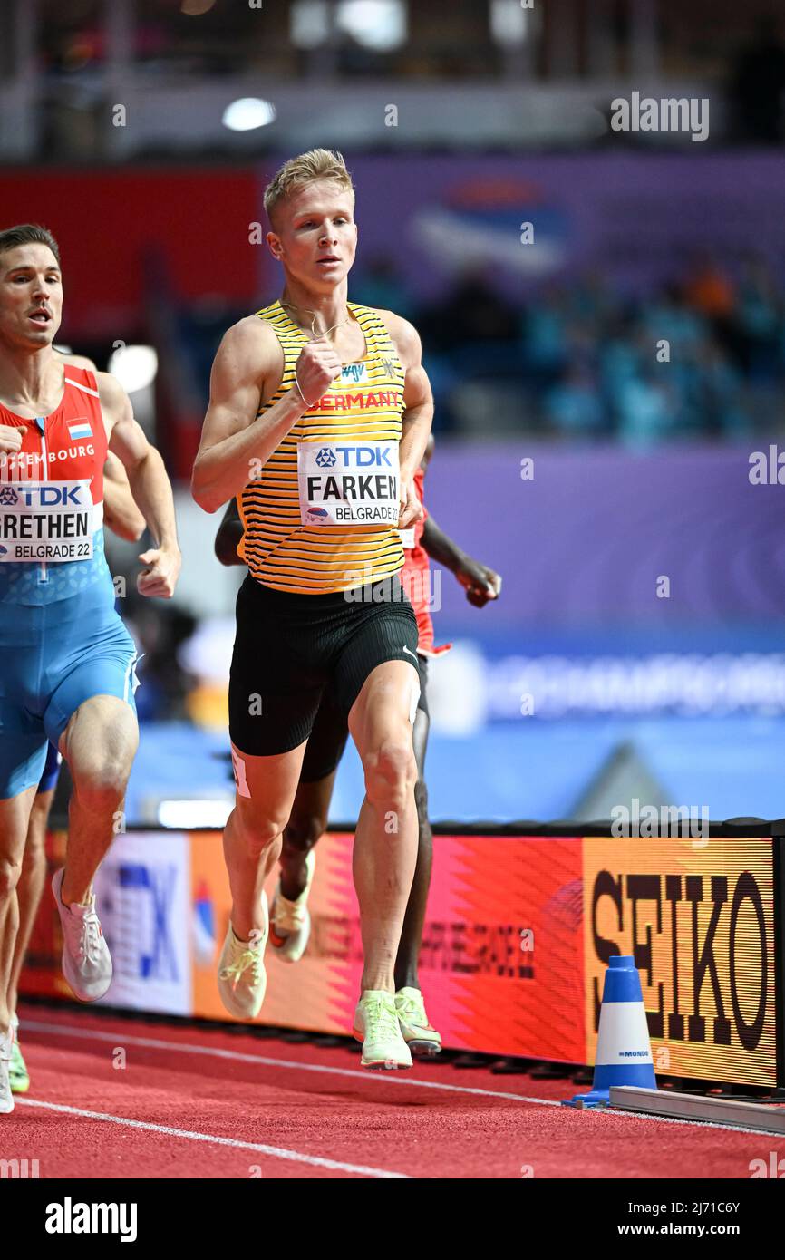 Robert Farken participating in the Belgrade 2022 World Indoor ...