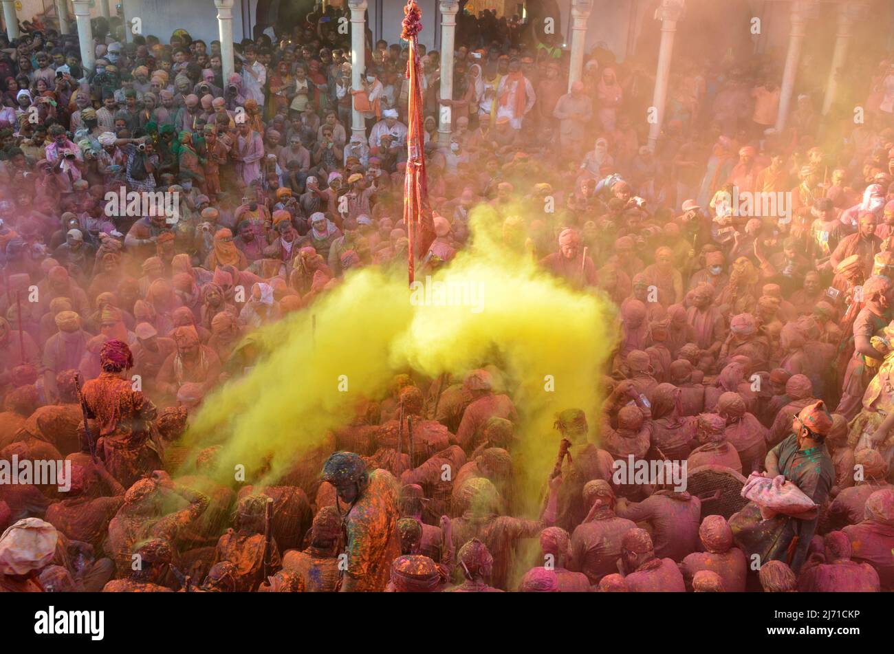Celebration of Holi in Uttar Pradesh, India Stock Photo - Alamy