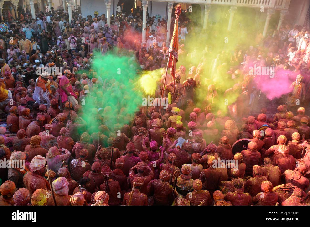 Celebration of Holi in Uttar Pradesh, India Stock Photo - Alamy