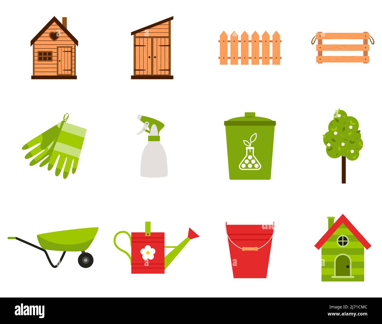 Garden garden shed garden fence Cut Out Stock Images & Pictures - Alamy