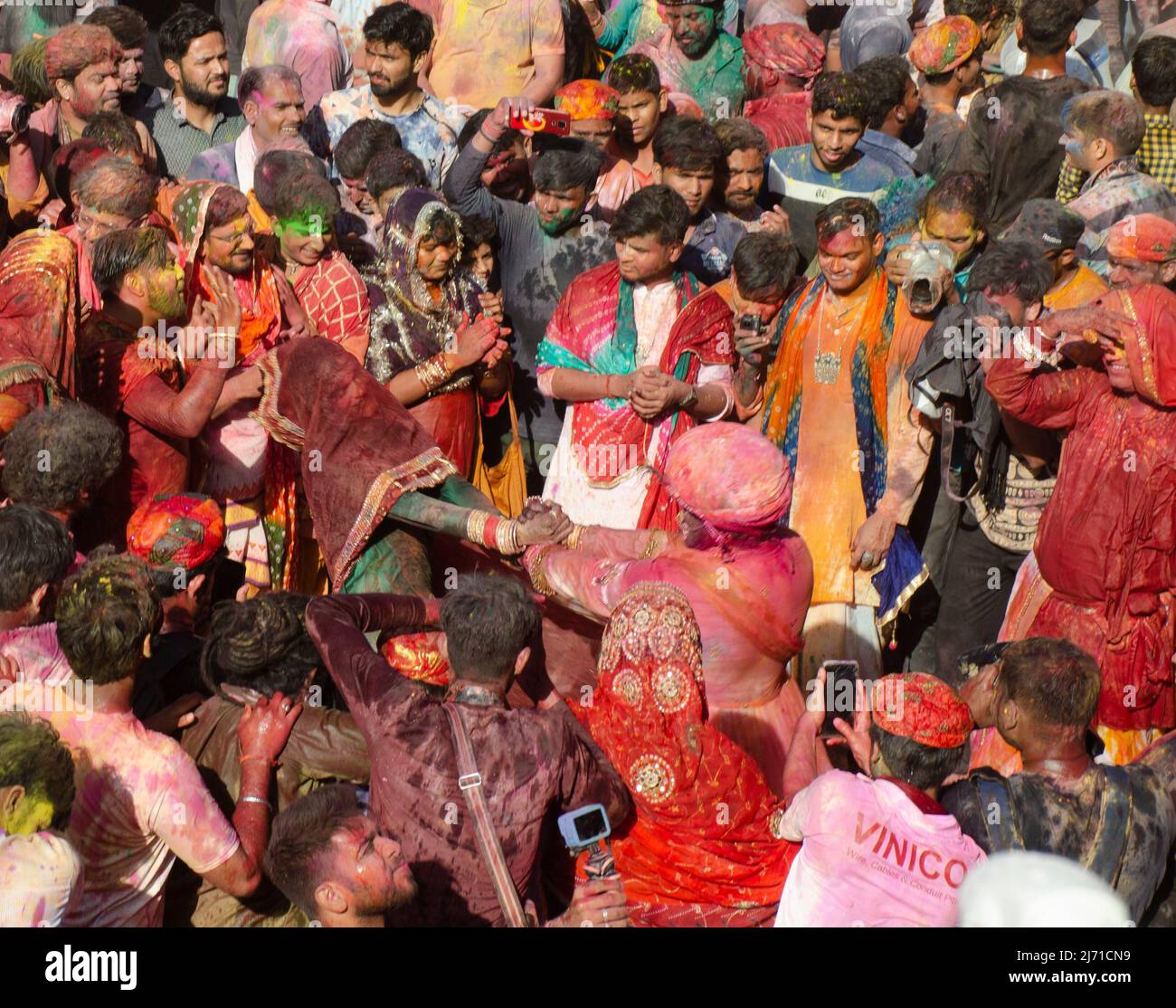 Celebration of Holi in Uttar Pradesh, India Stock Photo - Alamy