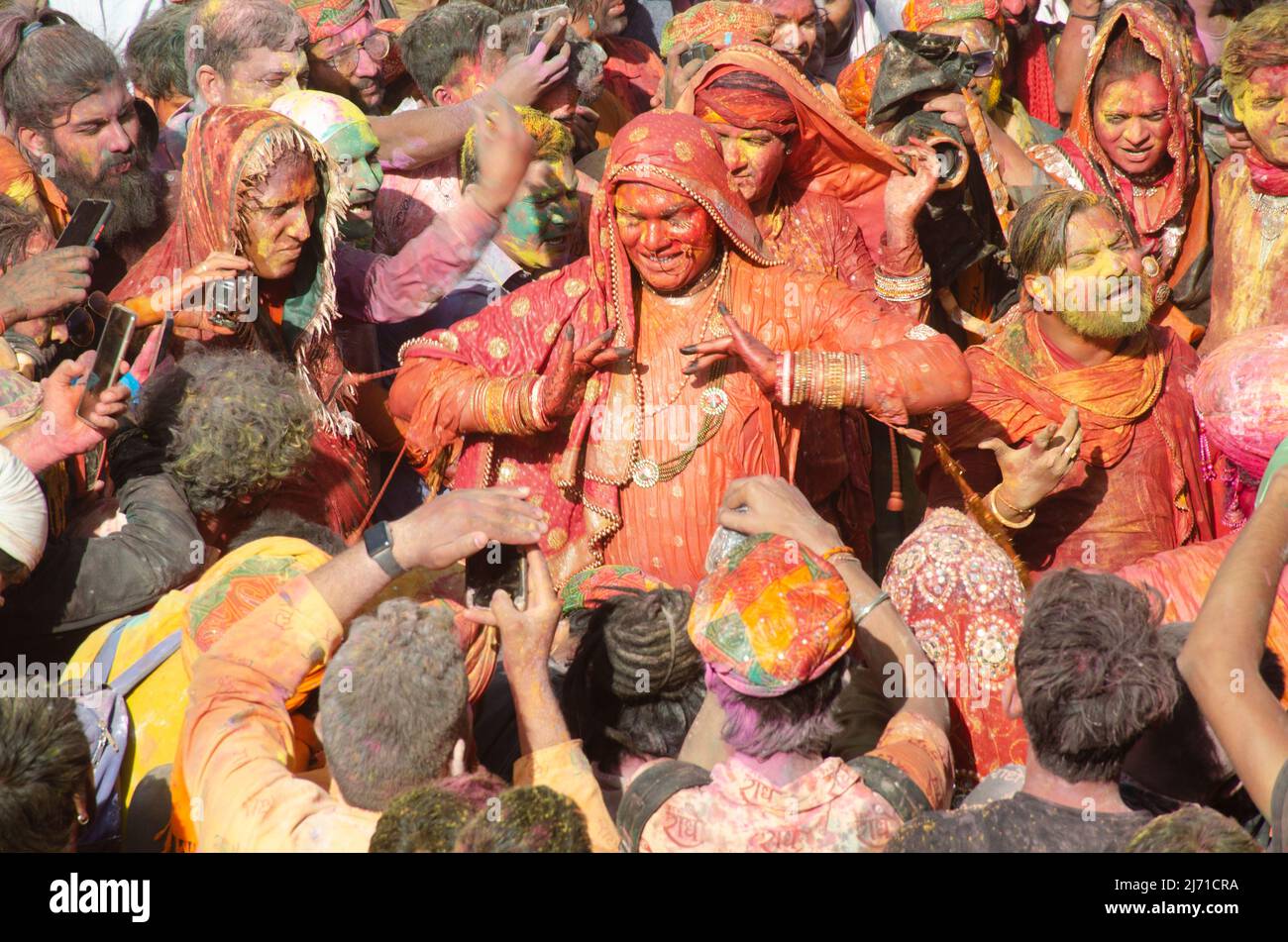 Celebration of Holi in Uttar Pradesh, India Stock Photo - Alamy
