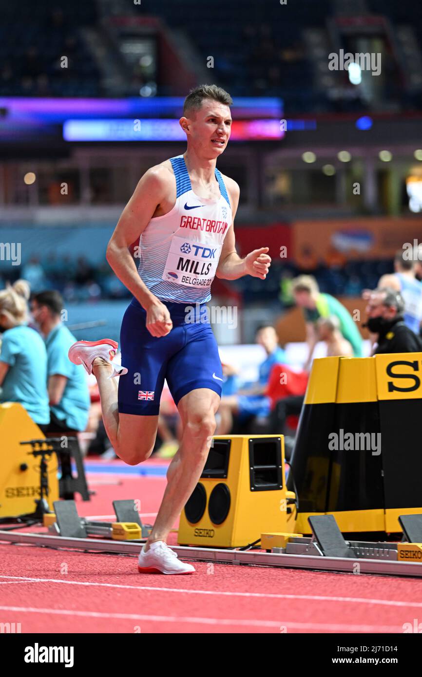 George Mills participating in the Belgrade 2022 World Indoor ...