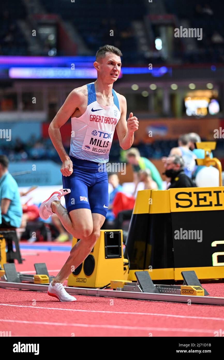 George Mills participating in the Belgrade 2022 World Indoor ...