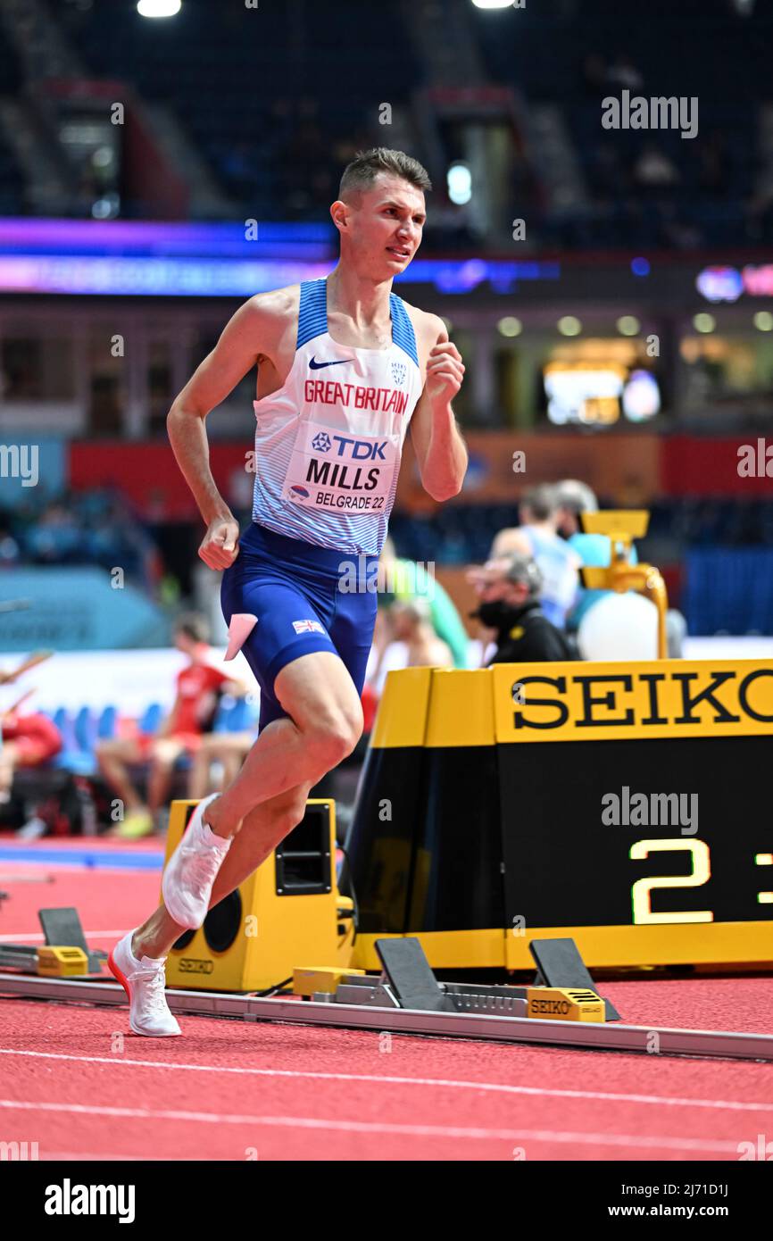 George Mills participating in the Belgrade 2022 World Indoor ...