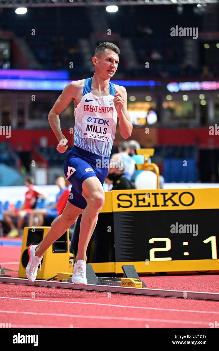 George Mills participating in the Belgrade 2022 World Indoor ...