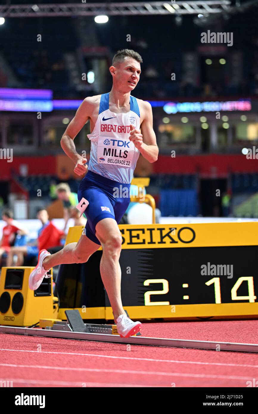 George Mills participating in the Belgrade 2022 World Indoor ...