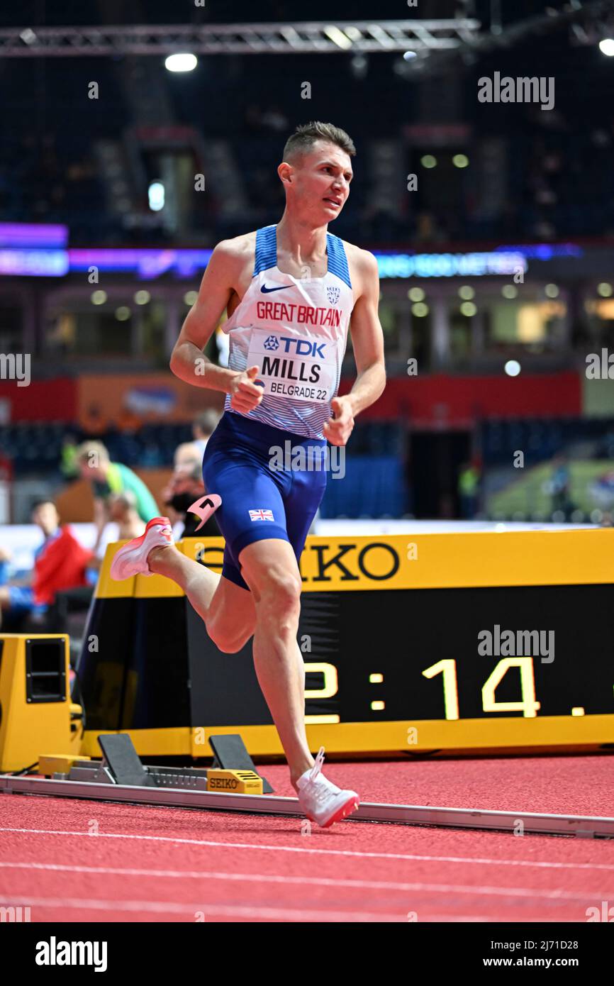 George Mills participating in the Belgrade 2022 World Indoor ...