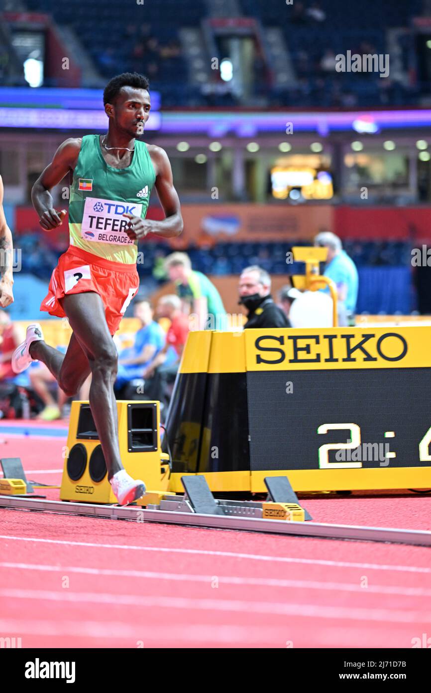 Samuel Tefera participating in the 2022 Belgrade Indoor World Championships Stock Photo - Alamy