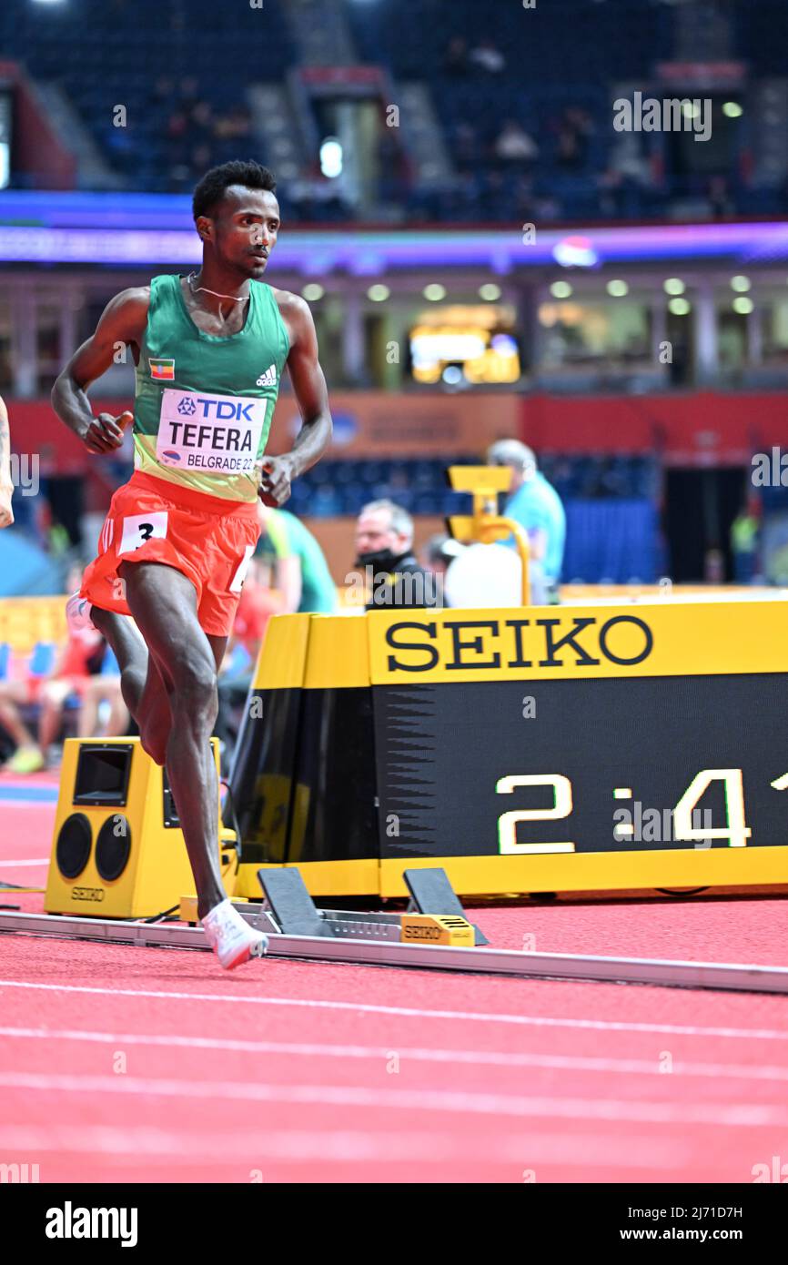 Samuel Tefera participating in the 2022 Belgrade Indoor World ...