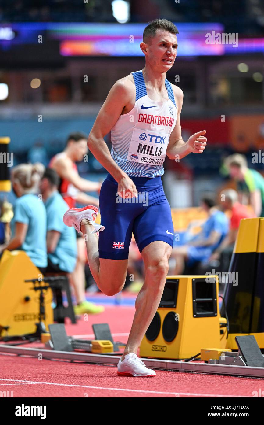 George Mills participating in the Belgrade 2022 World Indoor ...