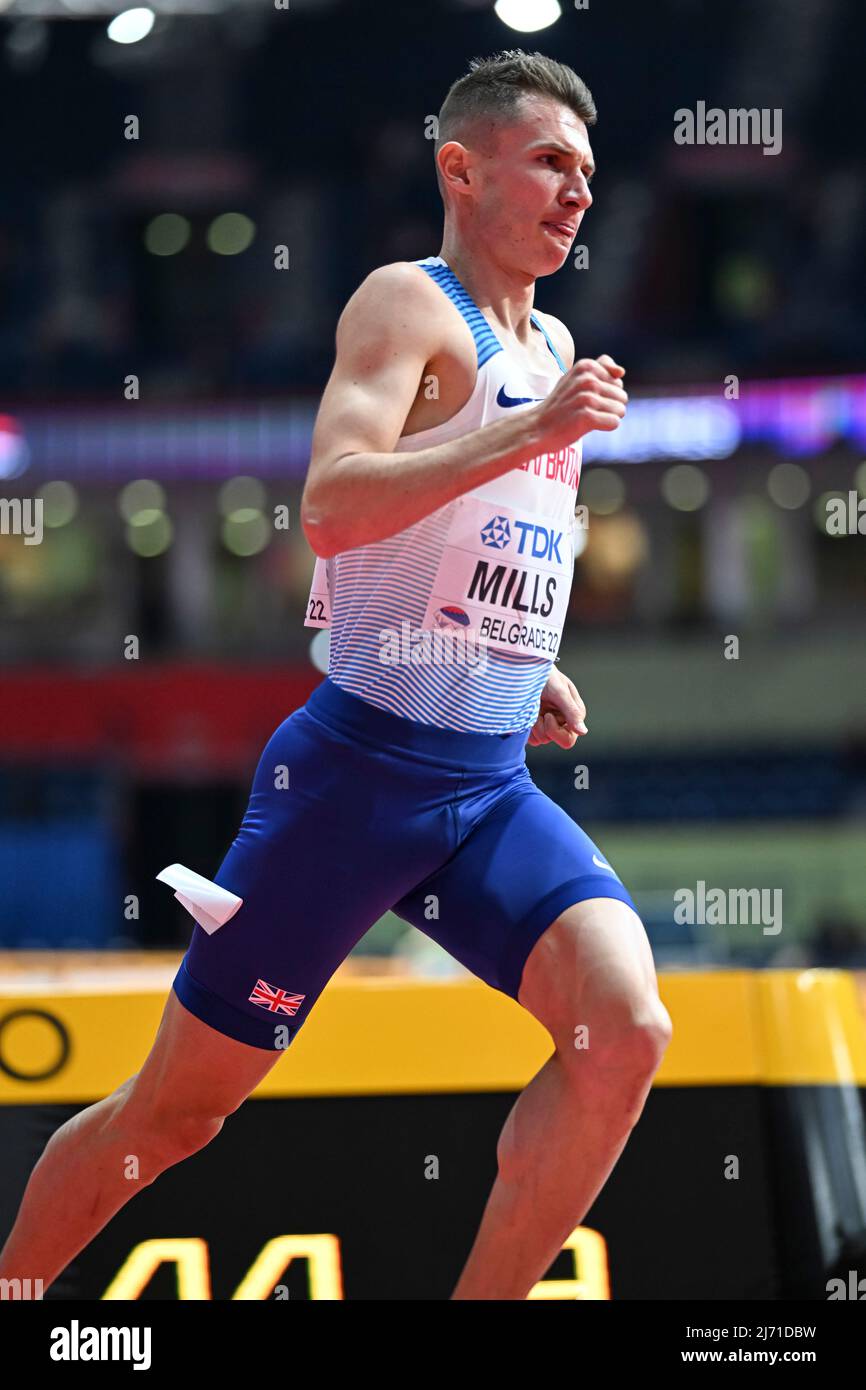 George Mills participating in the Belgrade 2022 World Indoor ...
