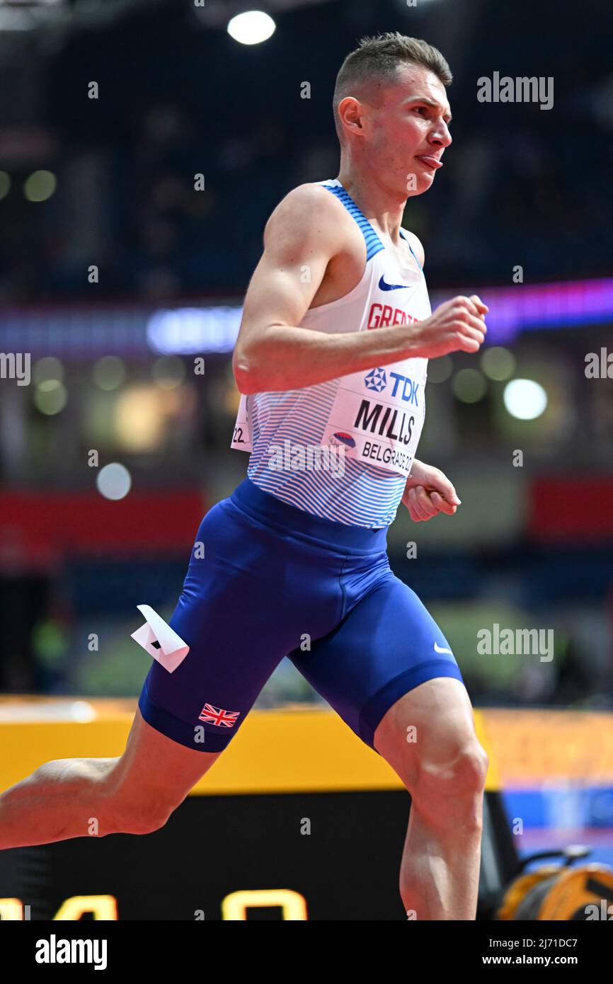 George Mills participating in the Belgrade 2022 World Indoor ...