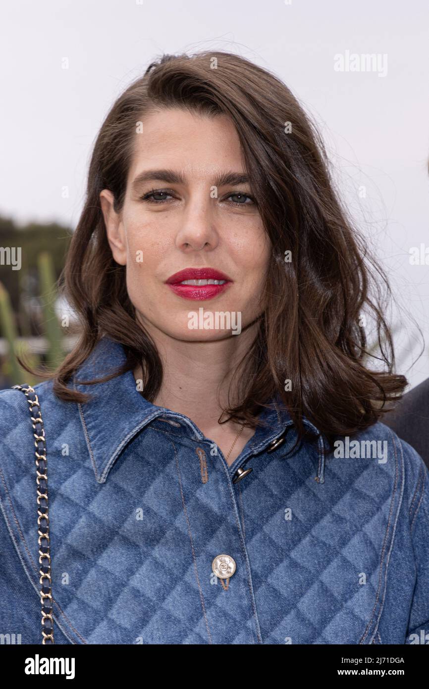 Charlotte Casiraghi poses before the runway of Chanel Cruise Collection ...