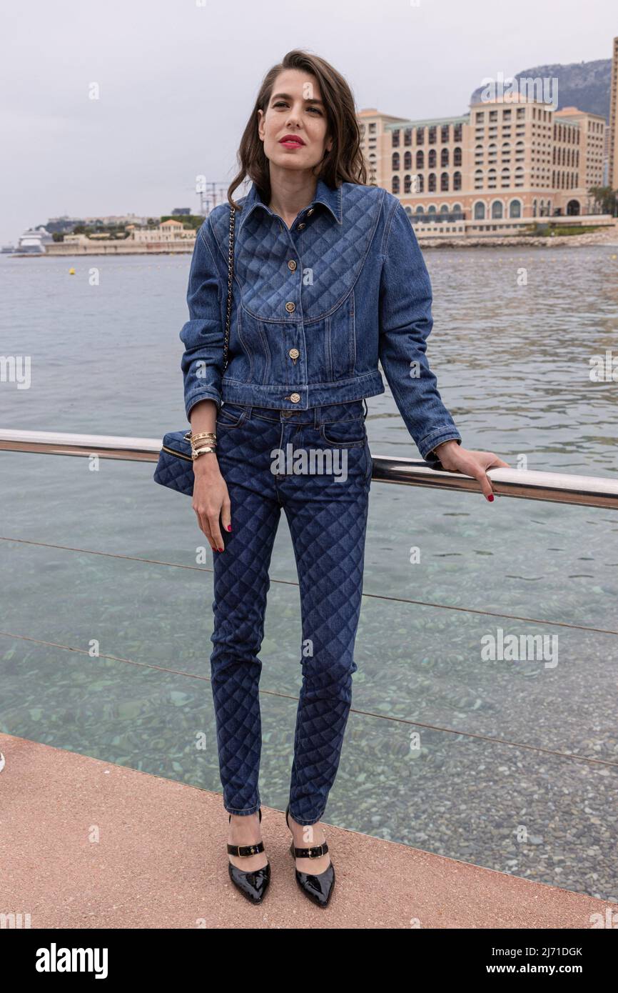 Charlotte Casiraghi poses before the runway of Chanel Cruise Collection ...