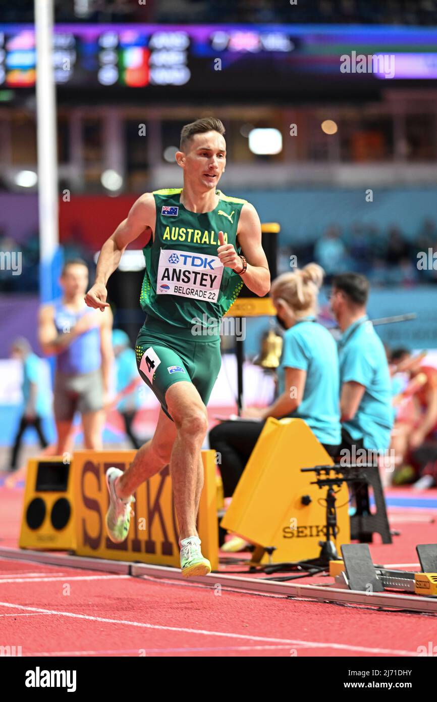 Jack Anstey participating in the Belgrade 2022 World Indoor ...