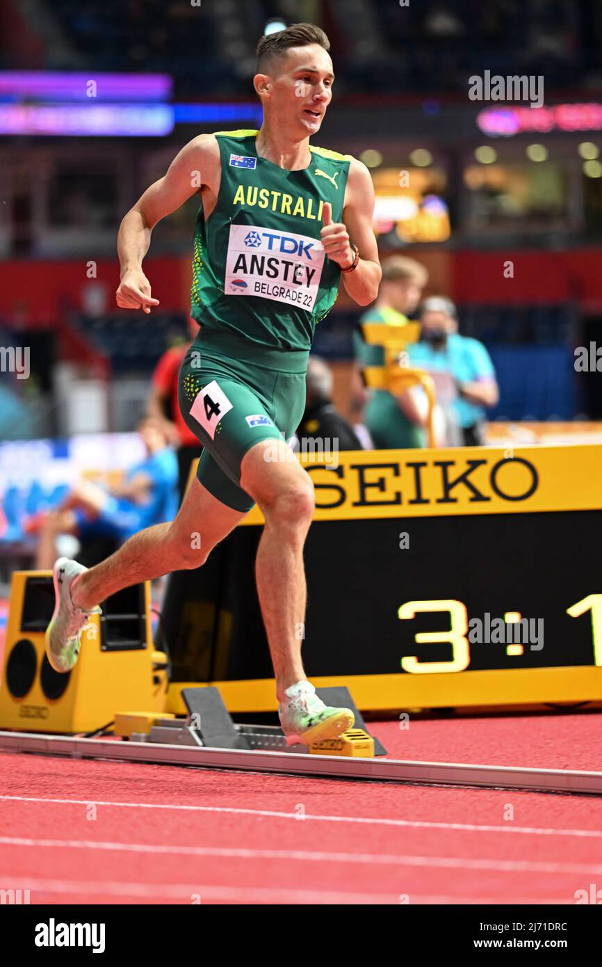 Jack Anstey participating in the Belgrade 2022 World Indoor ...