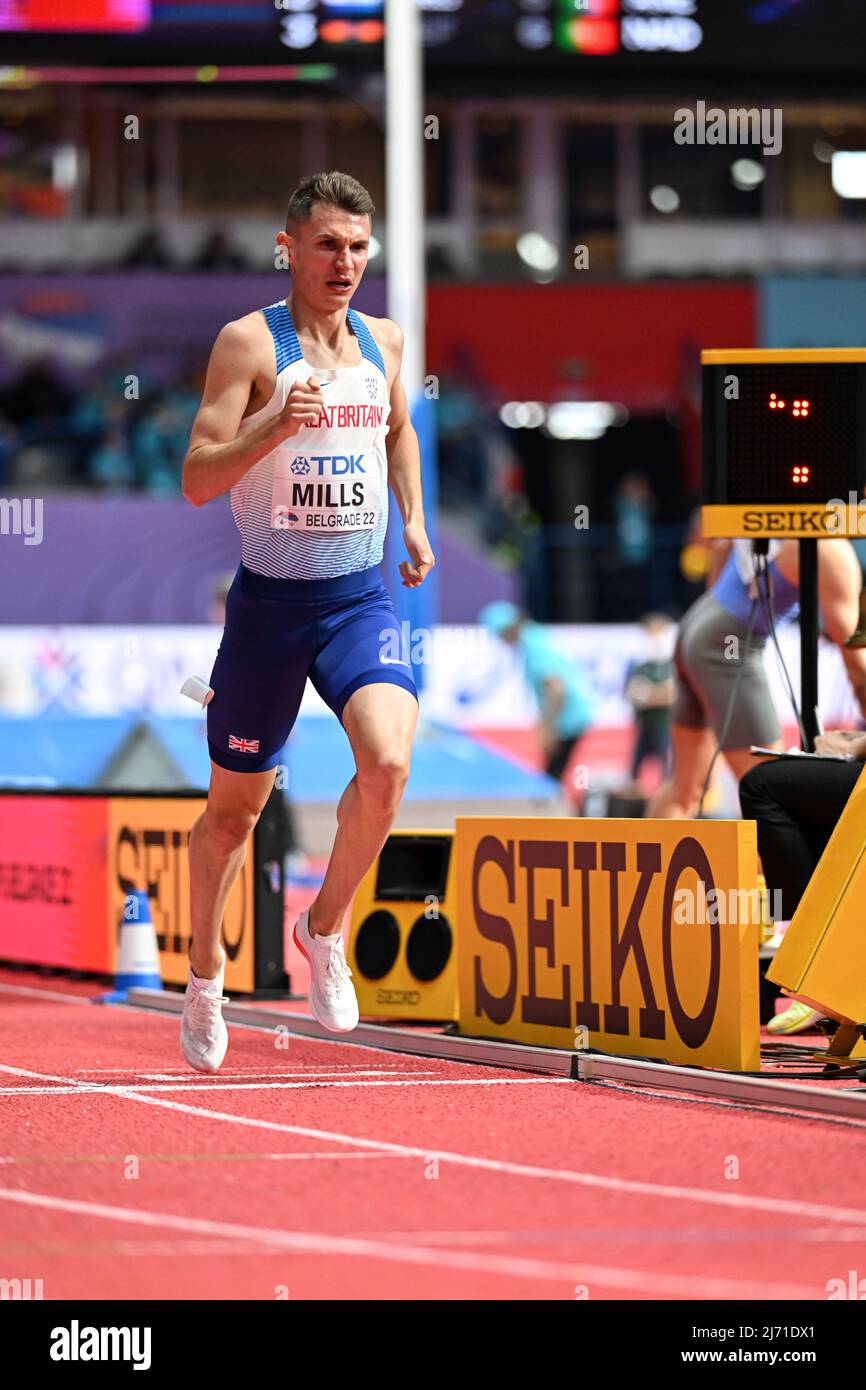 George Mills participating in the Belgrade 2022 World Indoor ...