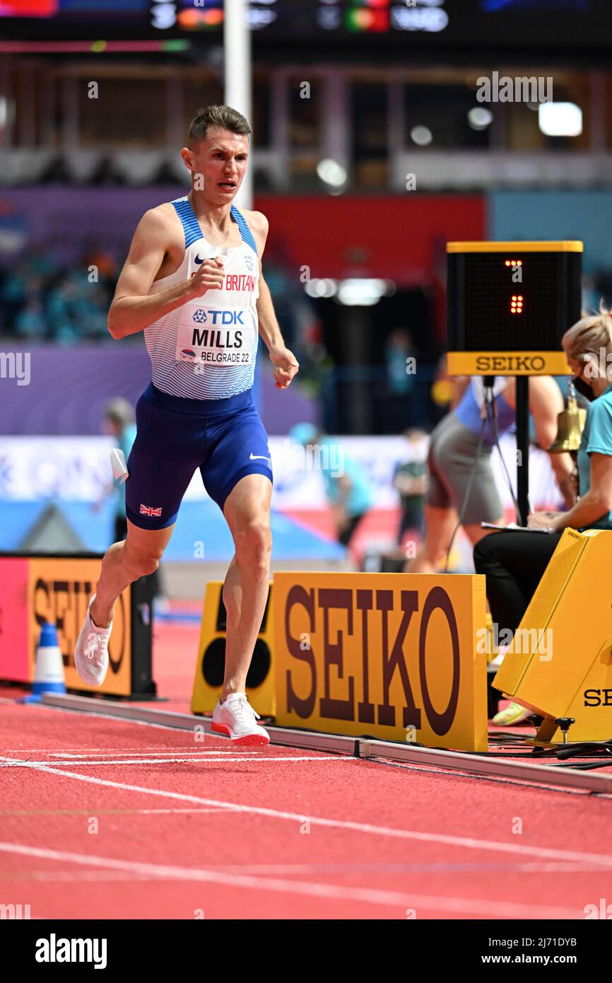 George Mills participating in the Belgrade 2022 World Indoor ...