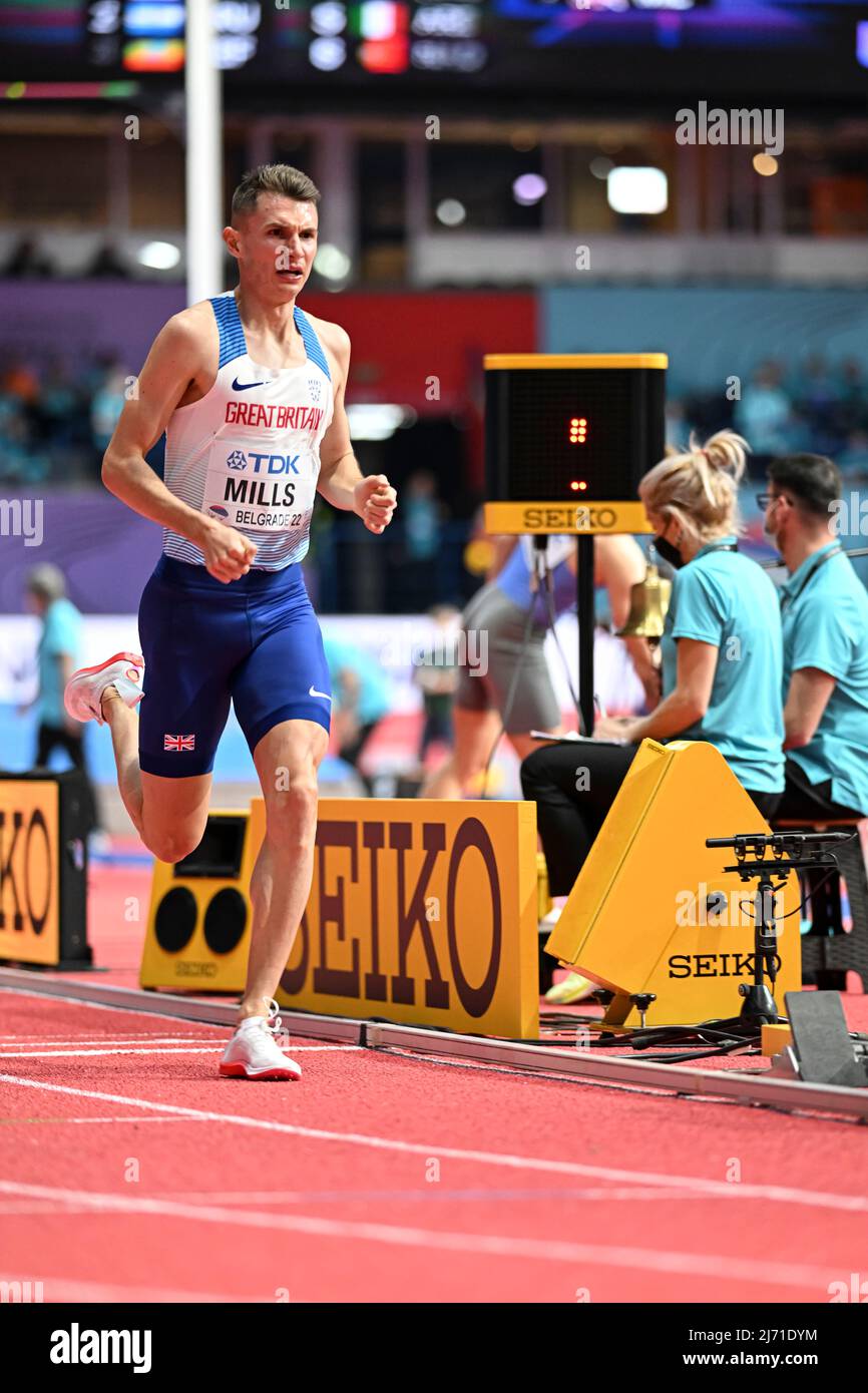 George Mills participating in the Belgrade 2022 World Indoor ...