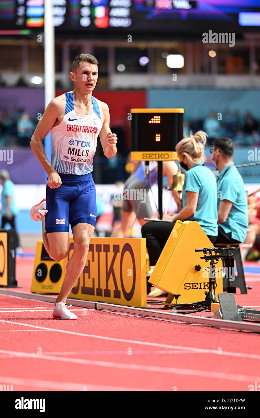 George Mills participating in the Belgrade 2022 World Indoor ...