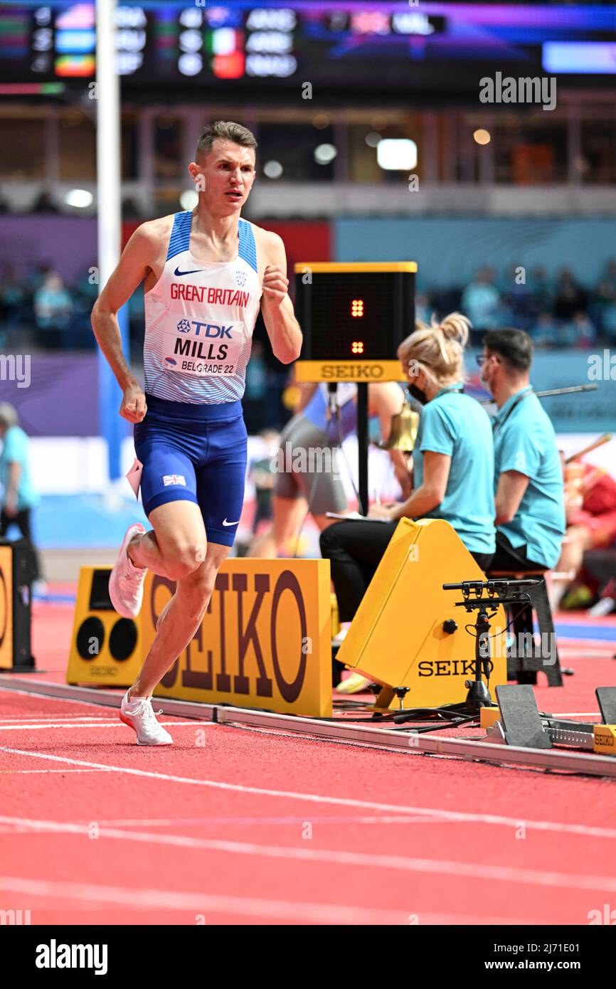 George Mills participating in the Belgrade 2022 World Indoor ...