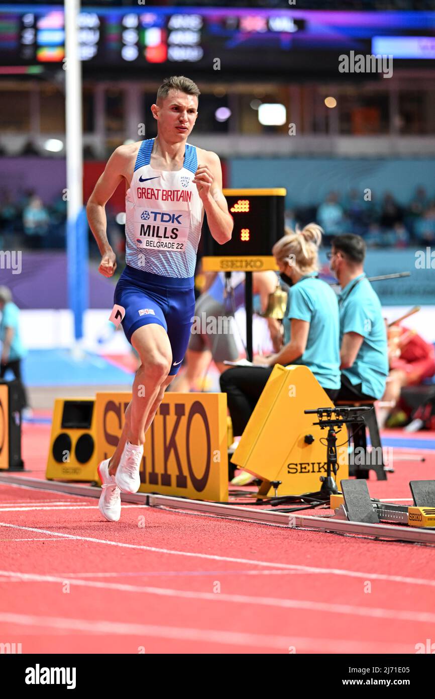 George Mills participating in the Belgrade 2022 World Indoor ...