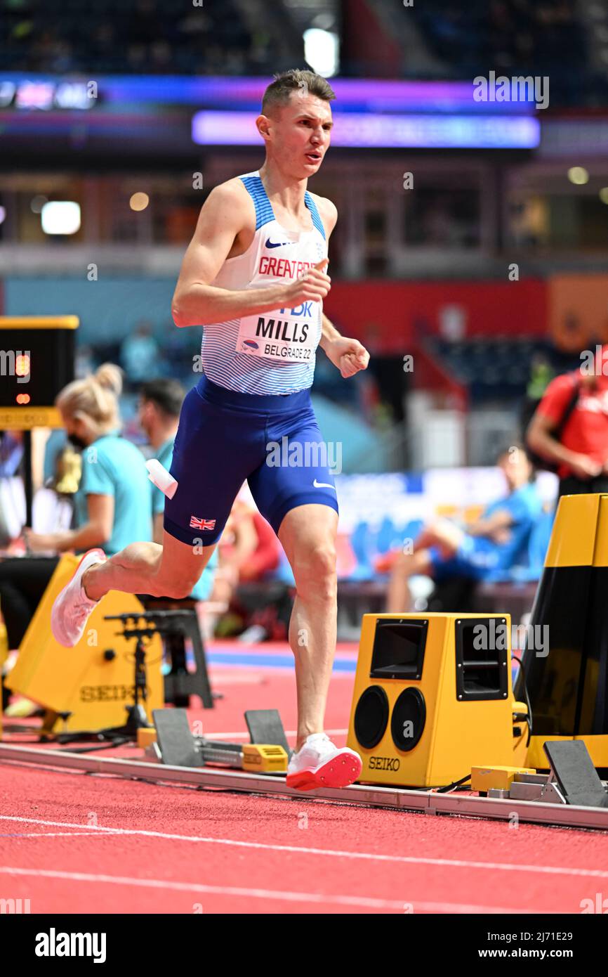 George Mills participating in the Belgrade 2022 World Indoor ...