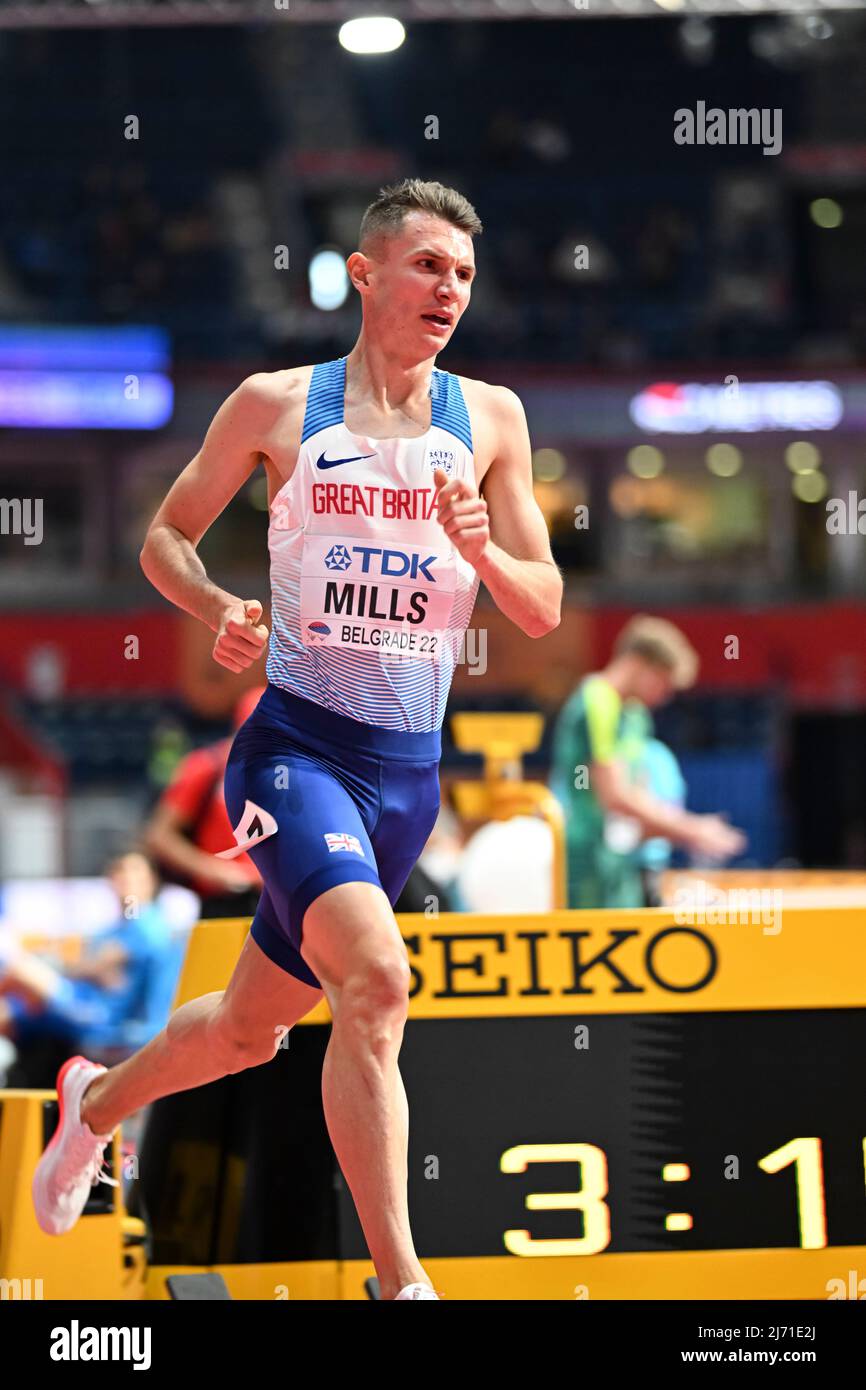 George Mills participating in the Belgrade 2022 World Indoor ...
