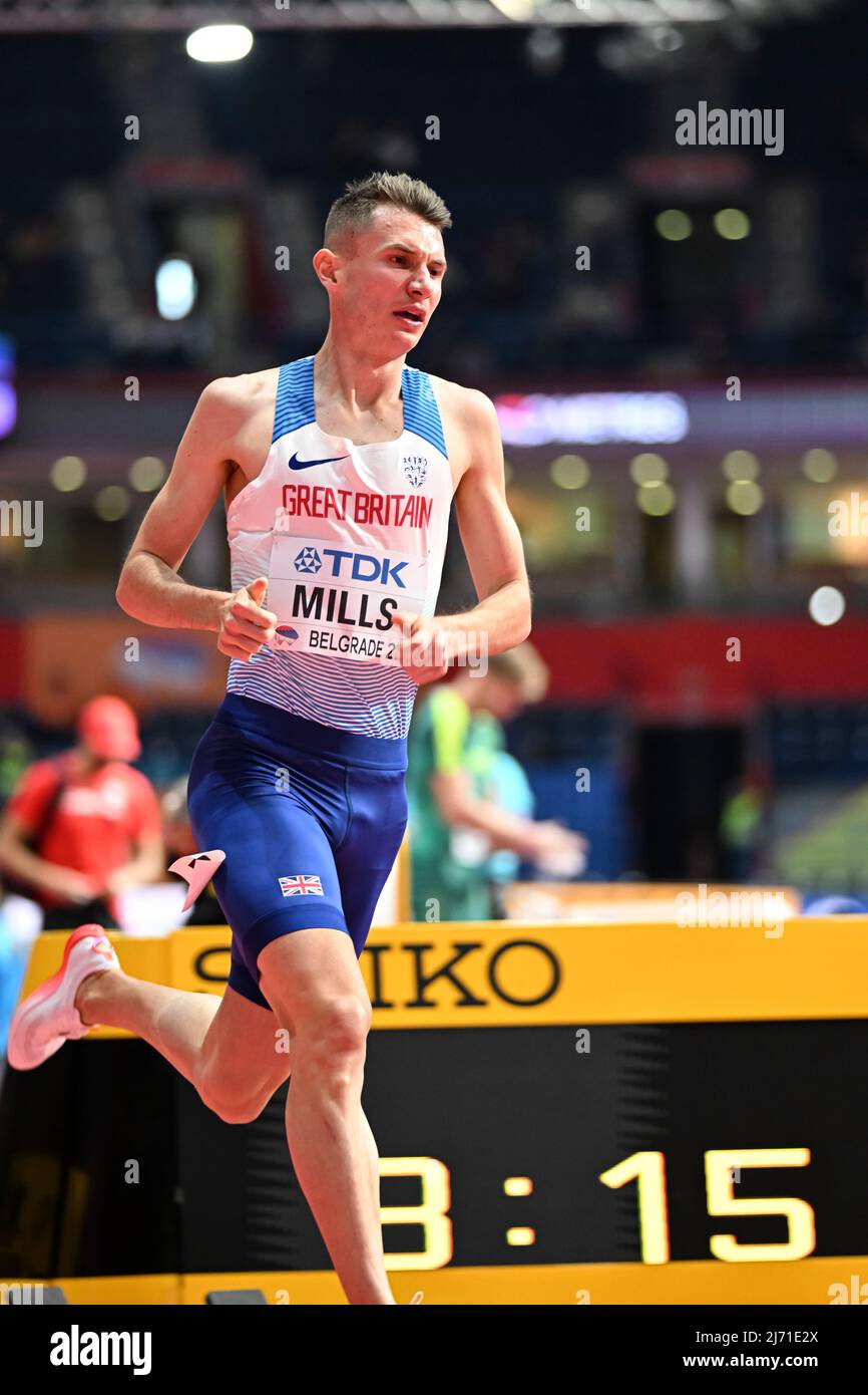 George Mills participating in the Belgrade 2022 World Indoor ...