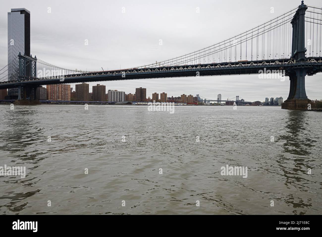 Williamsburg Bridge in the Dumbo area of Brooklyn in New York City on ...