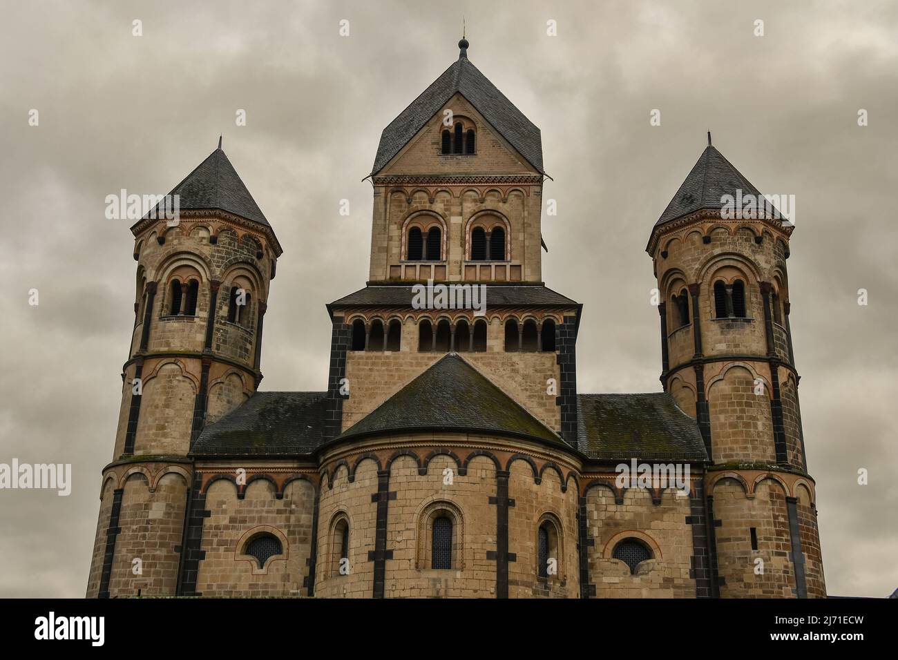 The front view of the Benedictine monastery Maria Laach Stock Photo - Alamy